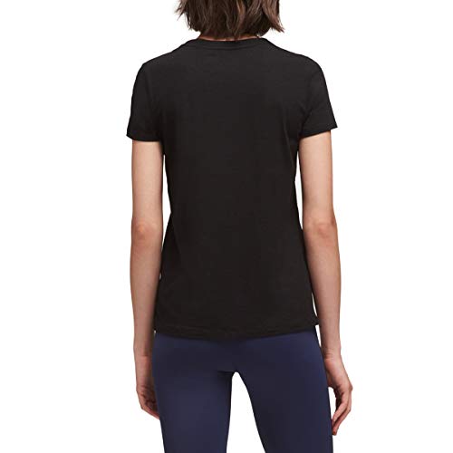 DKNY womens Summer Tops Short Sleeve T-shirt T Shirt, Black With Black/White Two Tone Logo, X-Small US
