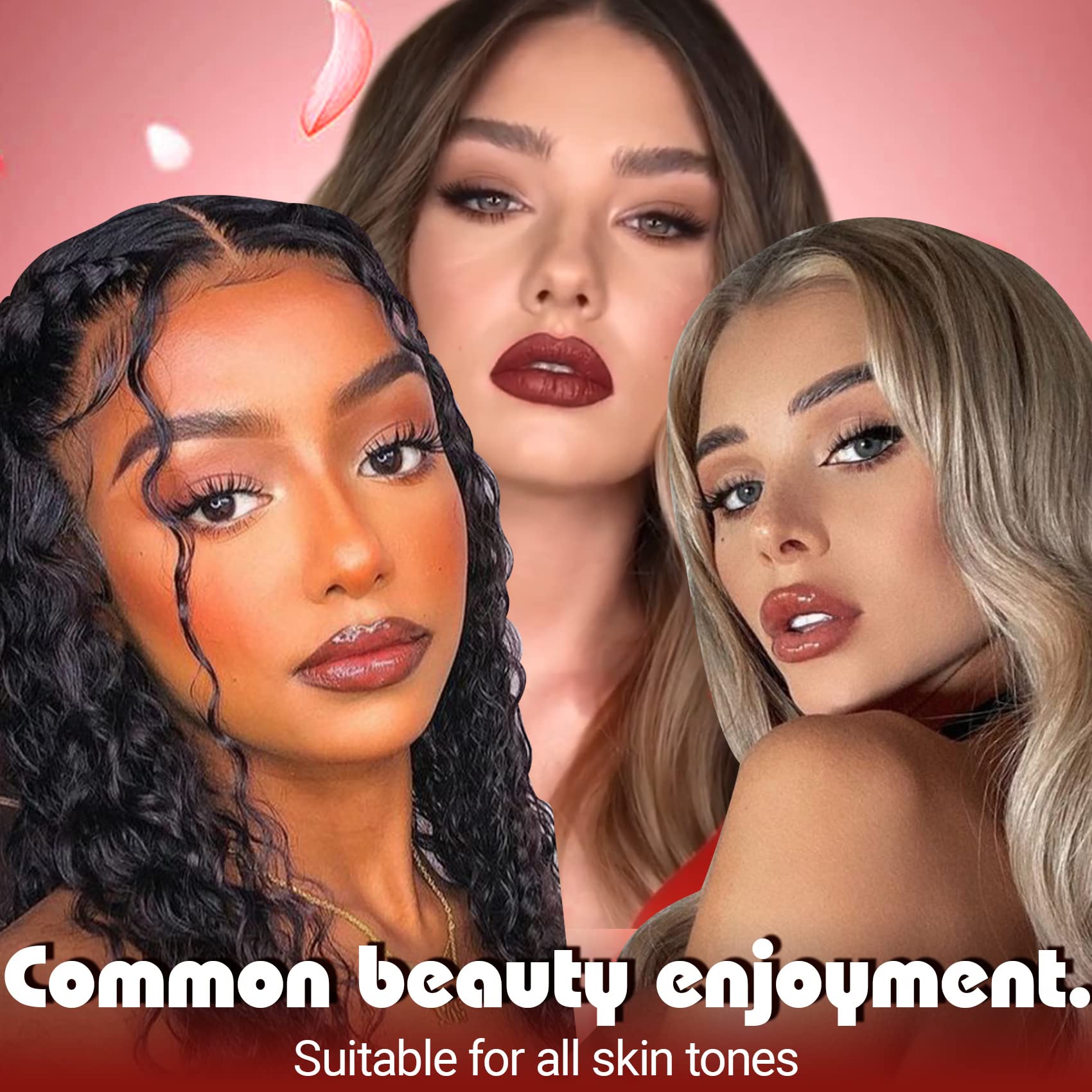 Goddvenus Matte Liquid Lipstick + Lip Gloss, 1Lip Stain 3 Ways to Use Long Lasting Moisturizing Red Brown Lip Tint Makeup Lip