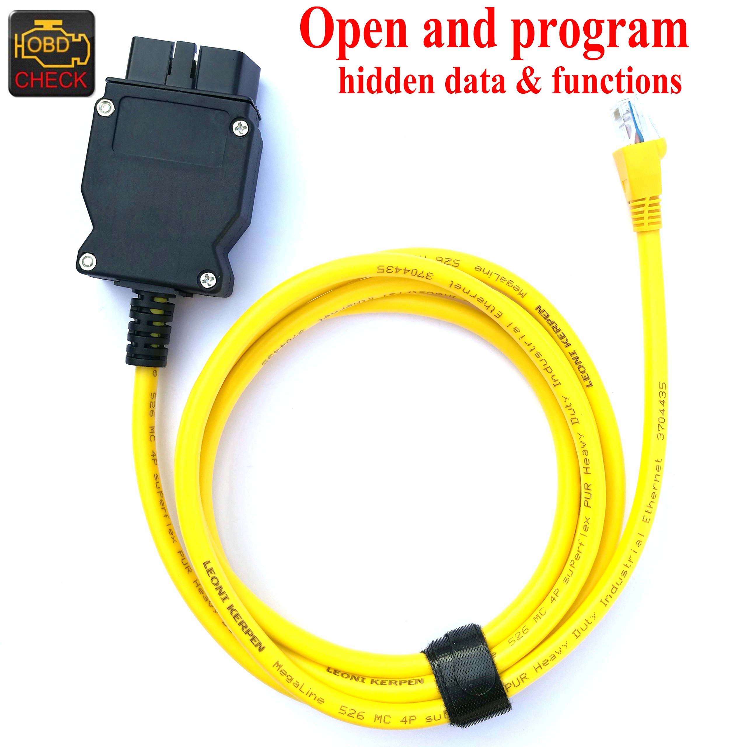 Enet OBD2 Cable,Ethernet OBDII RJ45 Car Diagnostic F-Series G-Series Scanner - 6.6 Feet