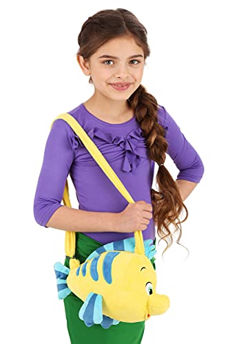 Disney The Little Mermaid Flounder Costume Companion Pouch Bag Accessory for Kids, Cosplay, Halloween, & Beach Party Standard