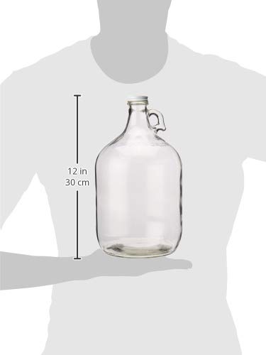 FastRack Glass Water Bottle Includes 38 mm Metal Screw Cap, 1 gallon Capacity, Clear (MN-TF9E-S1RA) & North Mountain Supply - RS-PC-12 Red Star Premier Classique Wine Yeast - Pack of 12 - Fresh Yeast