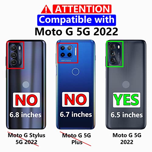 Warsia for Moto G 5G 2022 Case,Motorola G 5G 2022 Case with Screen Protector[Military Grade Drop Tested] Heavy-Duty Tough Rugged Shockproof Protective Case for Motorola Moto G 5G 2022, Black