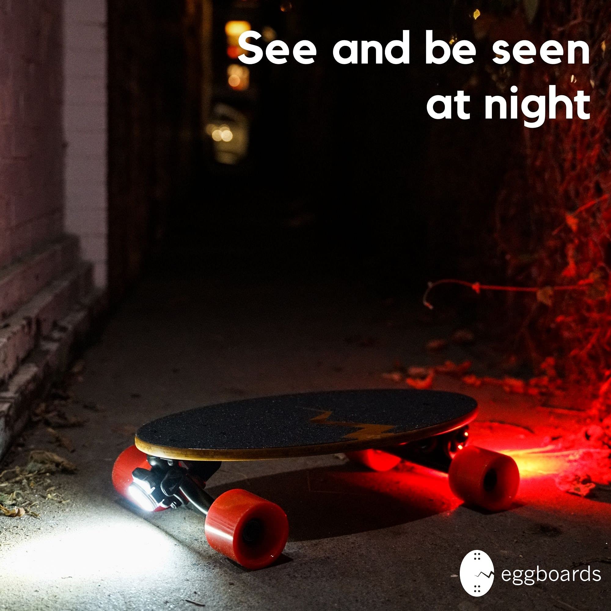 eggboards Led Skateboard Lights Underglow - Longboard Lights USB Rechargeable Front and Back. Ideal Electric Skateboard Lights Kit Accessories