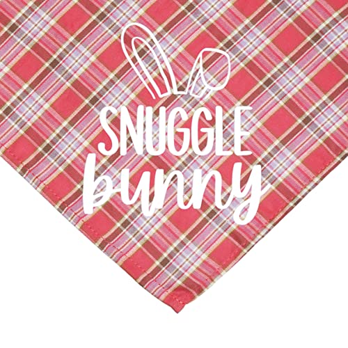 JOTFA Easter Dog Bandanas, Plaid Dog Puppy Easter Bandana Scarf for Small Medium Large Dogs Pets (Pink & Light Blue)