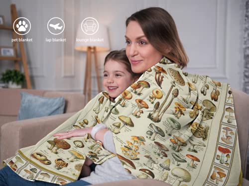 Fleece Throw Blanket for Couch - Super Soft Cozy Bed Blanket Lightweight Plush Fuzzy Mushroom Blankets and Throws for Sofa, 50 X 60 inches