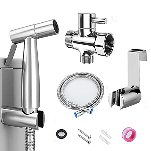 Handheld Bidet Toilet Sprayer,Stainless Steel Bathroom Personal Hygiene Bidet Sprayer Set,Baby Cloth Diaper Sprayer,Shower Sprayer for Pet, Feminine Hygiene