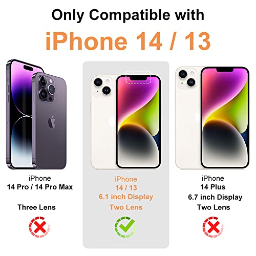 Wuwedo for iPhone 14, iPhone 13 Clear Card Case, Protective Shockproof TPU Slim Wallet Phone Case with Card Holder