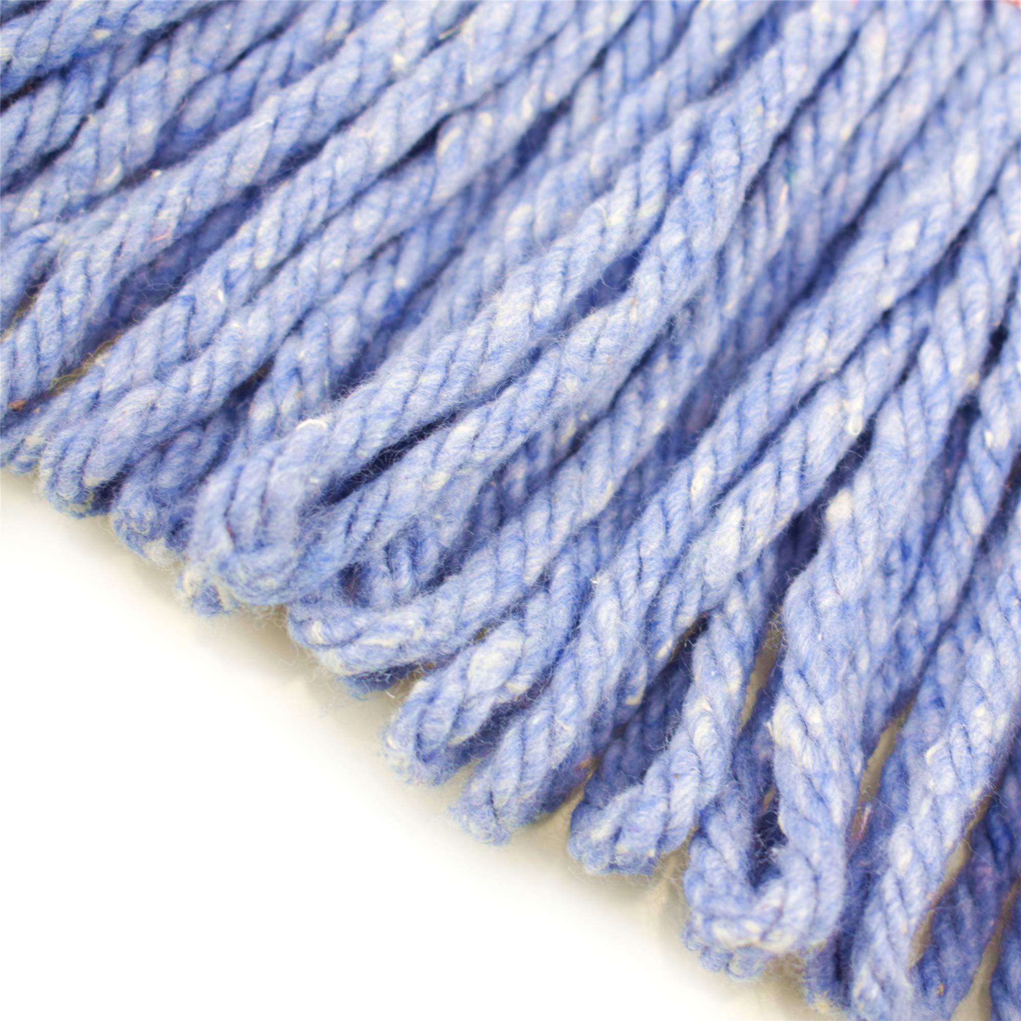 Mop Head Replacement Commercial Heavy Duty String Blue Wet Mop Heads for 3 Typs Commercial Mop Handle(4 pcs,Medium,Weight 16oz)