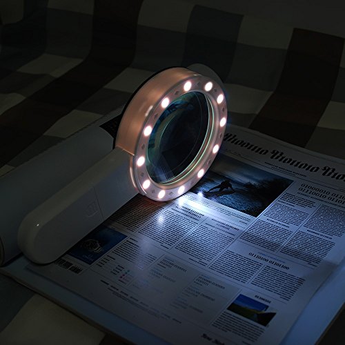 Magnifying Glass 30X, Large Magnifier with Light, LED Illuminated & Handheld, Premium High Power Magnify Glass for Reading Books, Seniors, Macular Degeneration, Stamps