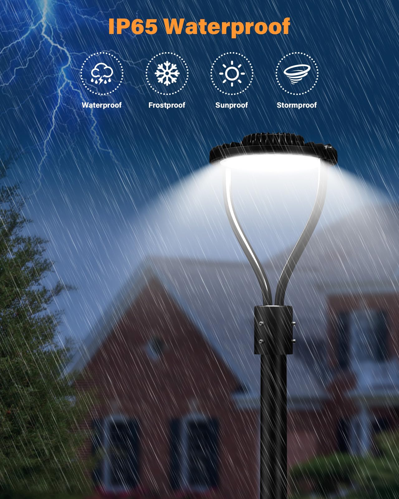 LED Post Top Light 150W, LED Circular Area Light 21000Lm 5000K LED Parking Lot Light, Outdoor Pole Lights Fixture for Garden Yard Street Lighting