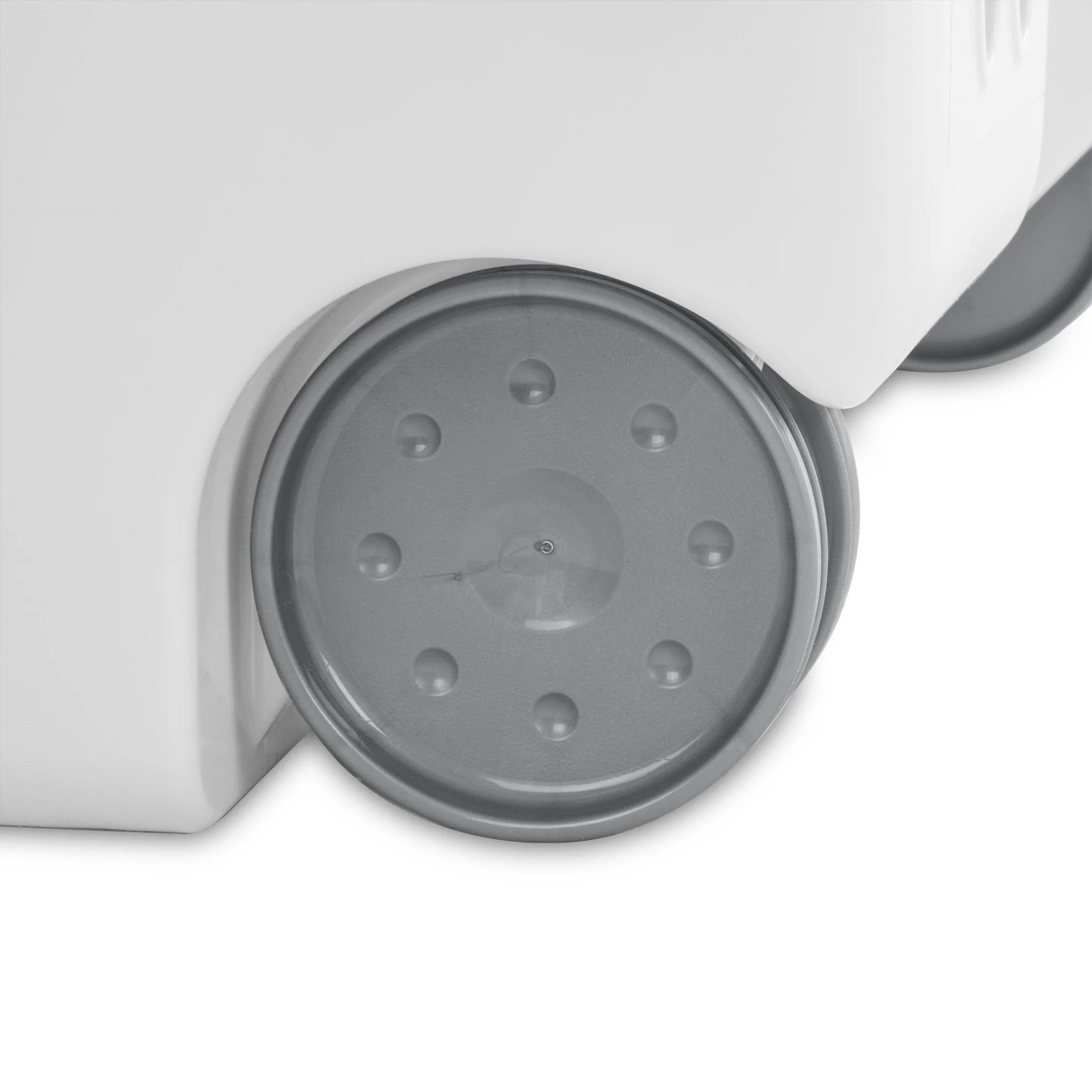 LEEPE Ultra Wheeled Design Clothes Laundry Basket, 135 Liter (20 1/8" x 15 3/8" x 26 3/4")Capacity, Laundry Hamper White Lid & Base w/Plastic Handle & Wheels,1-Pack