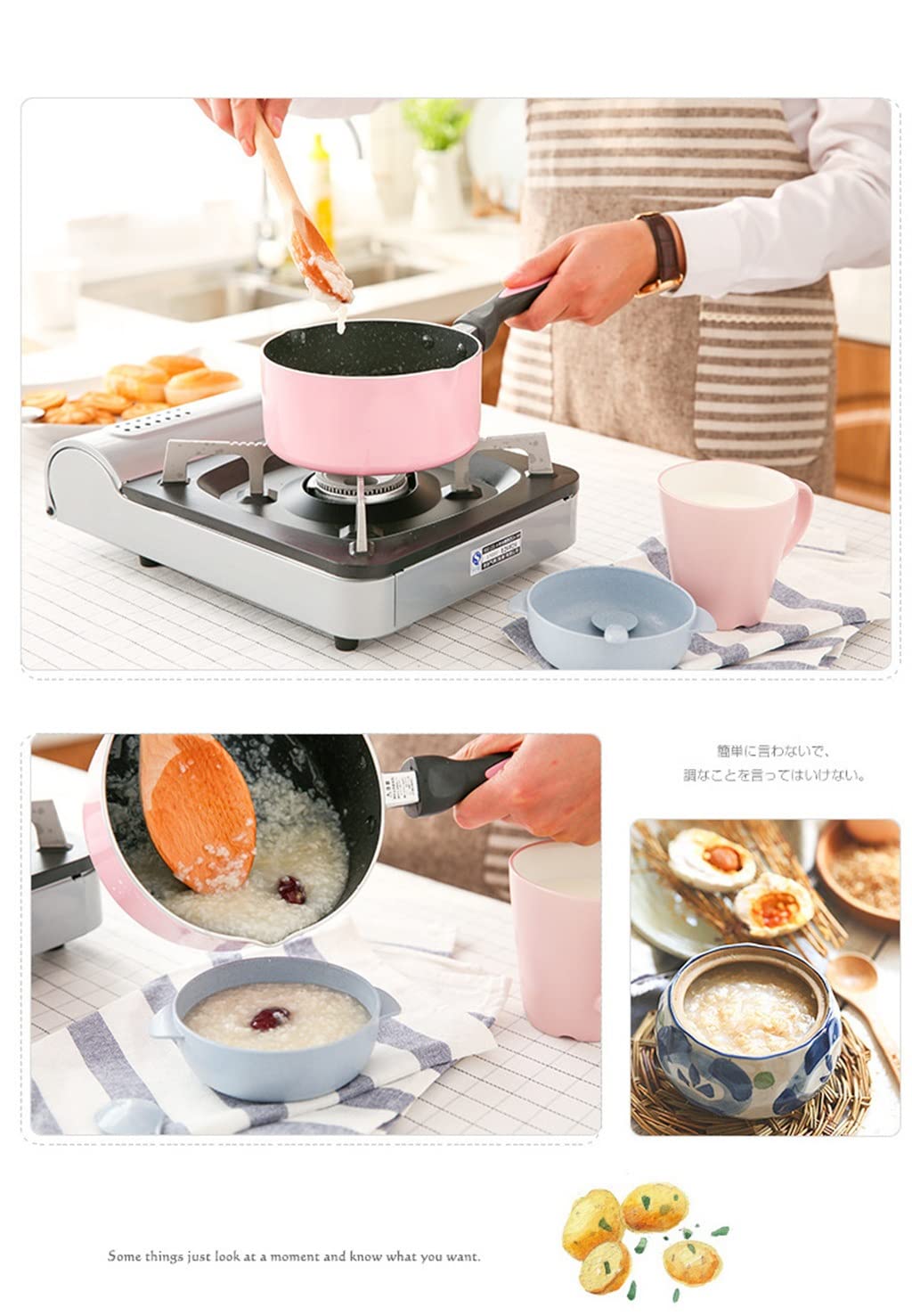 DHTDVD 16CM Soup Pots Nonstick Saucepan Noodles Cooking Pan Milk Pan Frying Pan for Gas Induction Cooker Aluminum (Color : E, Size : 1pcs)