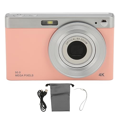 Digital Camera, 16X Zoom 2.88 Inch IPS 4K Video Output Digital Zoom Camera for Travel (Pink)