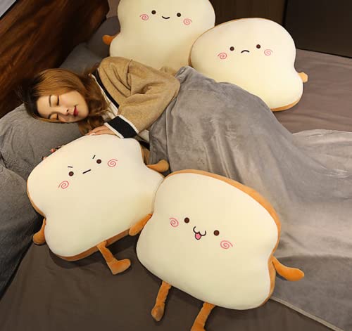 Toast Bread Pillow Dual-use Three-in-one Pillow Blanket Toast Sofa Cushion Home Decoration (Smile)