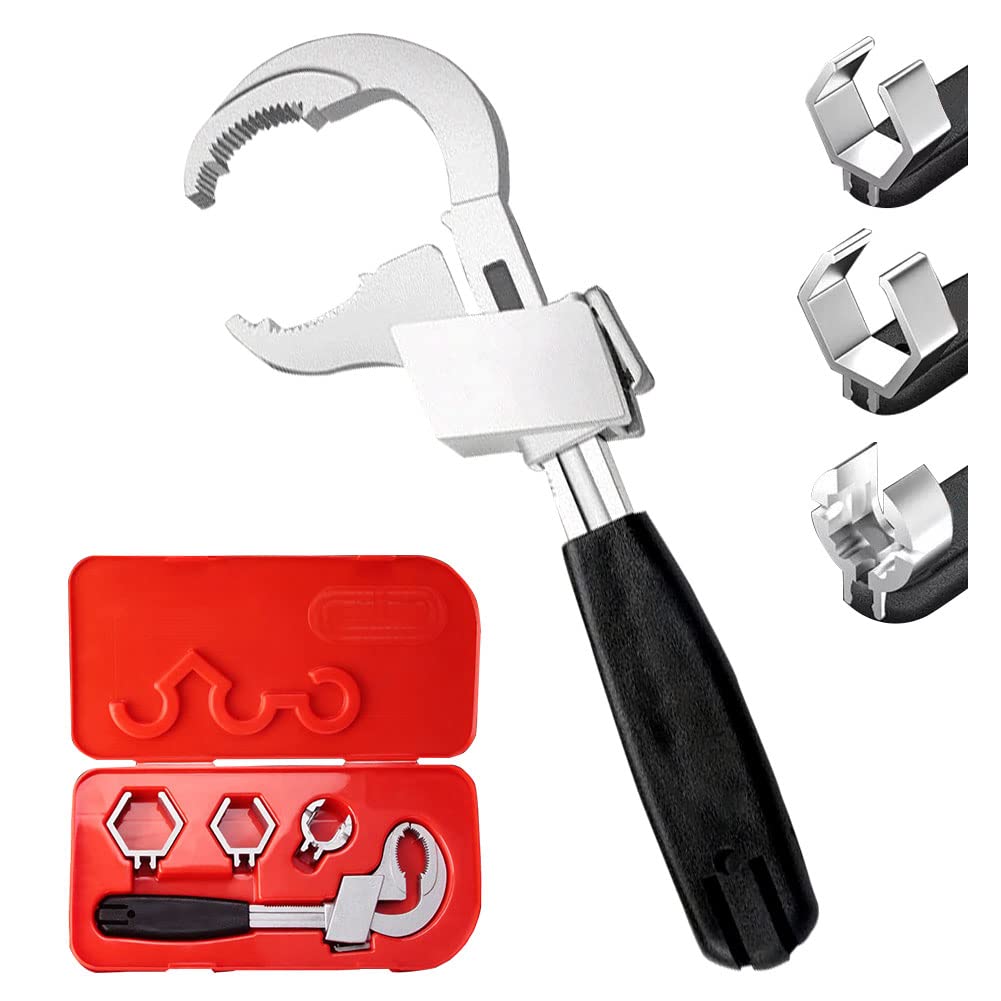 LHCDQSKCW Universal Adjustable Double-ended Wrench, Multifunctional Bathroom Wrench, Crescent Wrench for Disassembly & Assembly Sets, Hand Tool for Water Pipe Repair & Home Accessories