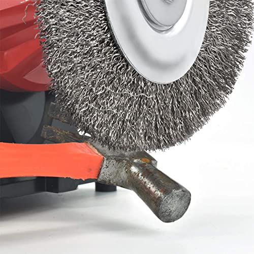 JIUNENG 4 Inch Stainless Steel Wire Crimped Wheel Brush with 5/8" Bore for Angle Grinder Derusting Cleaning and Surface Polishing 1Pc