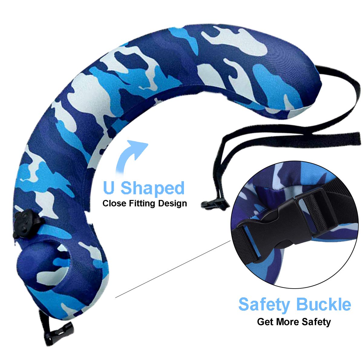 eirix Inflatable Swim Trainer for Kids/Adults, Protable Swimming Belt for Training, Multifunctional U Shaped Travel Waist Pillow