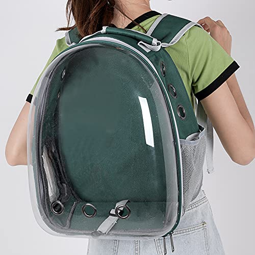 YUOCT Cat Backpack Carrier - Pet Backpack Bubble Rucksack Carry Cats & Back Pack Clear Carrying Capsule Space Backpack (Green)