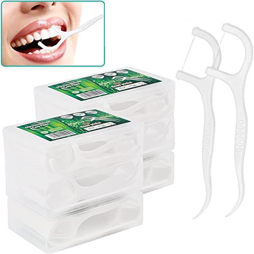 LEEGAWU Dental Floss Travel Floss Professional Toothpicks Sticks Dental Floss Picks Flossers with Travel Case Superfine Floss Picks Dental Picks for Teeth Cleaning (300count)