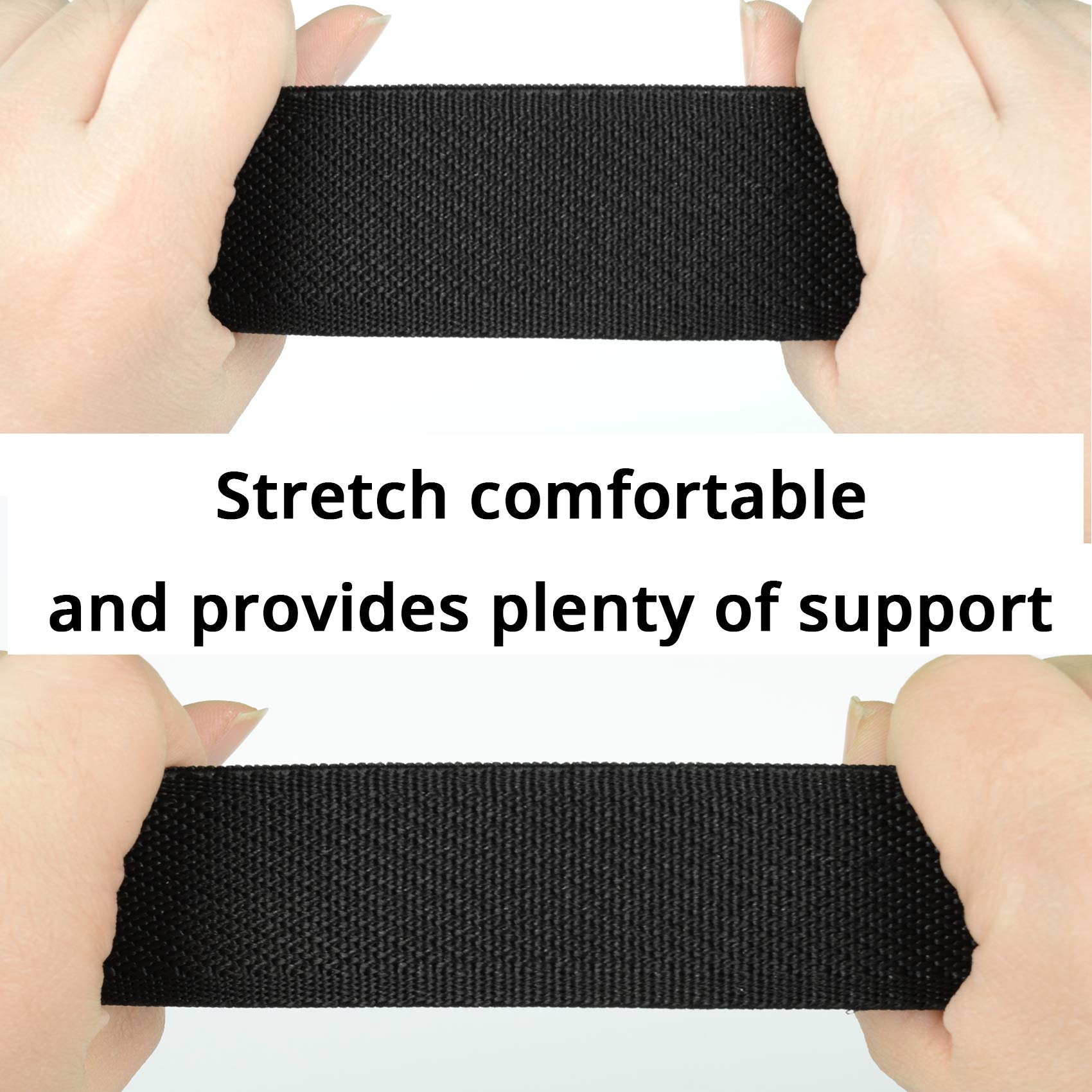 Drizzte Mens Plus Size 63'' Newest Comfortable Stretch Fabric Cloth Belt Black