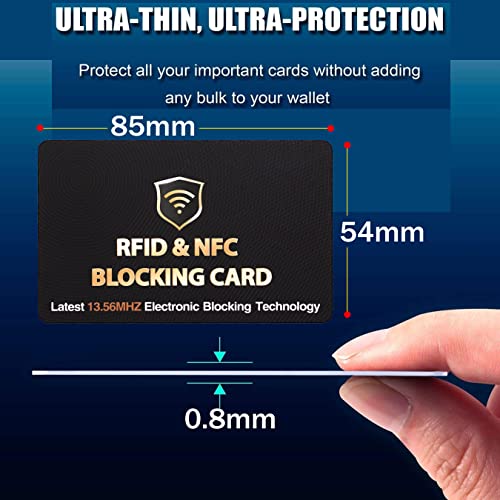 SAITECH IT 5 Pack RFID Blocking Card, One Card Protects Entire Wallet Purse, NFC Contactless Bank Debit Credit Card Protector ID ATM Guard Card Blockerā(Black)