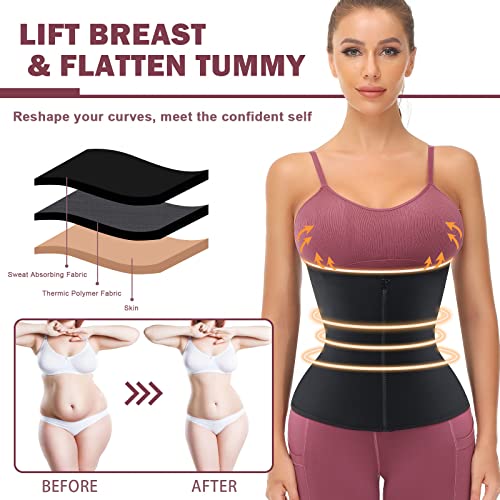 YADIFEN Corset Waist Trainer for Women Lower Belly Fat Sweat Waist Trimmer Workout Body Shaper