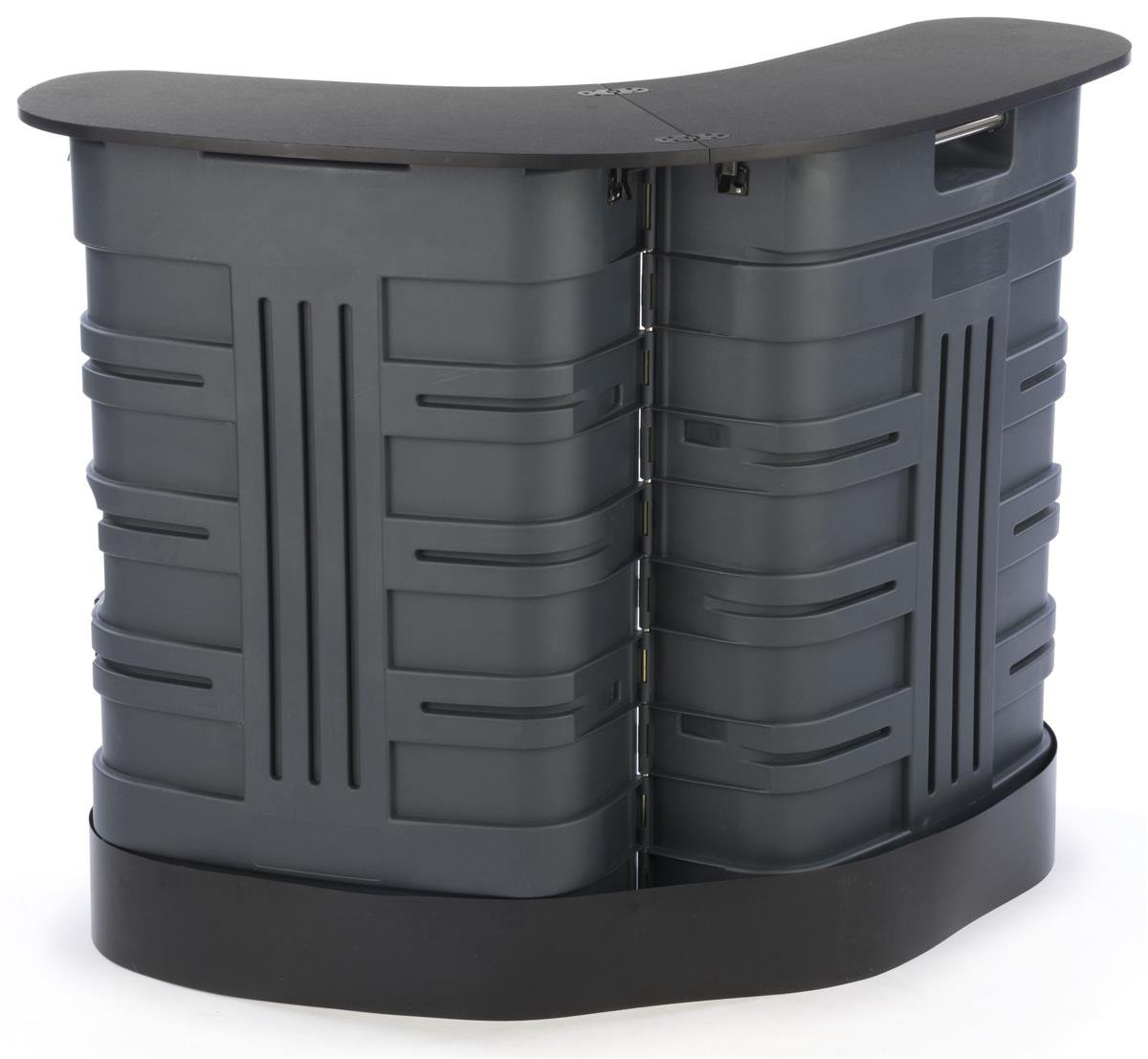 Displays2go 37.9 Inch Portable Trade Show Counter, Converts to Case, Hard Shell Plastic (BMRCNTB1)