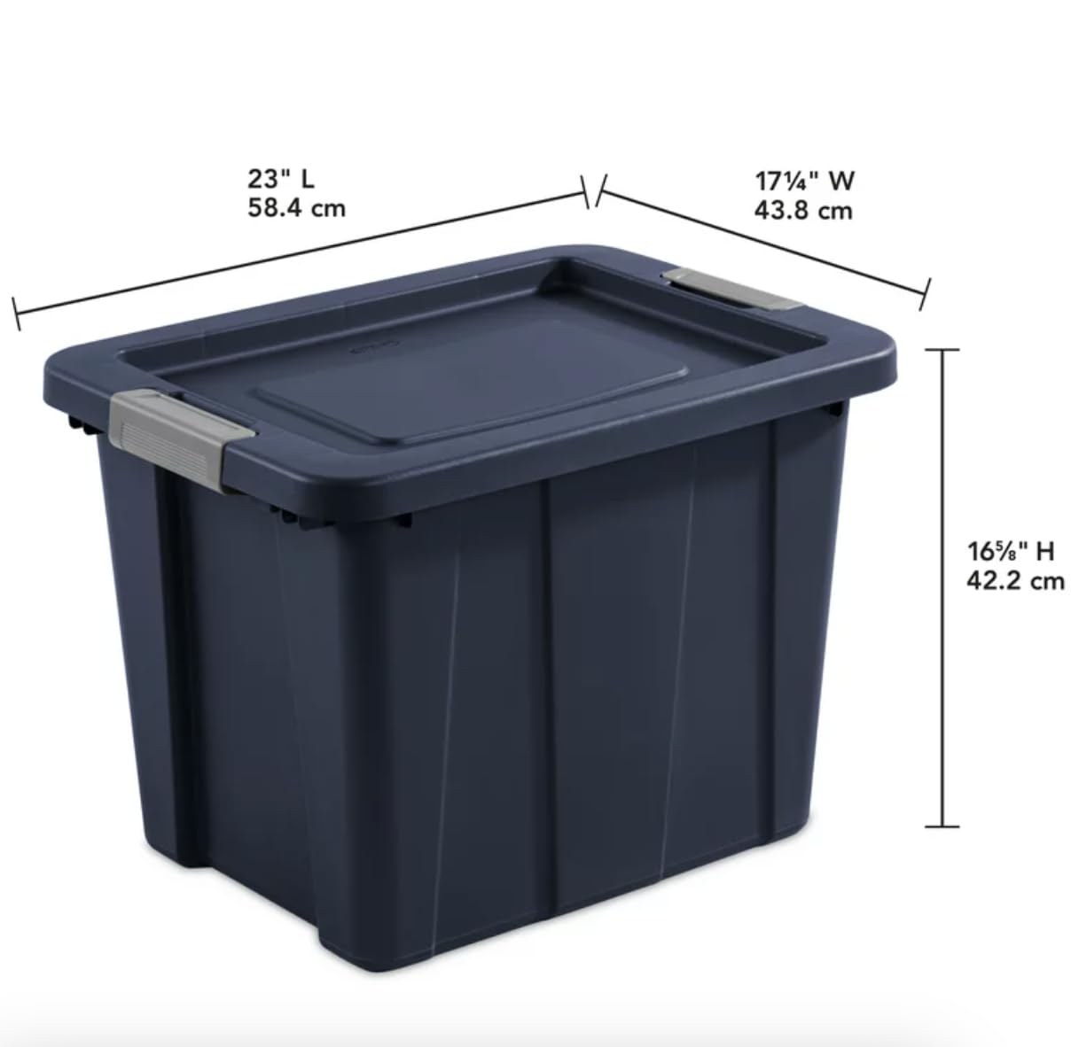 CYOIDAI DEXNEL 18 Gallon Durable Storage Bins, Latching Tuff1 Totes for Storage, Plastic Containers and Organizing, Storage Totes, Dark Indigo