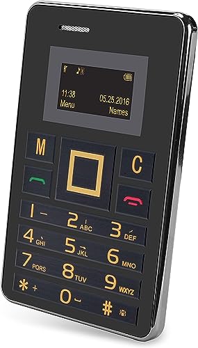 Slide Wallet Size Unlocked Mini Cell Phone Worldwide 2G GSM Service, Black/Silver