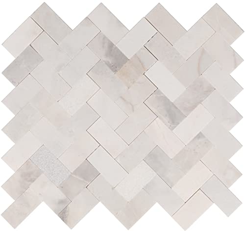 Daltile Minute Mosaix 12" X 12" Herringbone Remix Mosaic in Stormy Mist (10 PC Per Carton) (7.5 SQFT Per Carton)