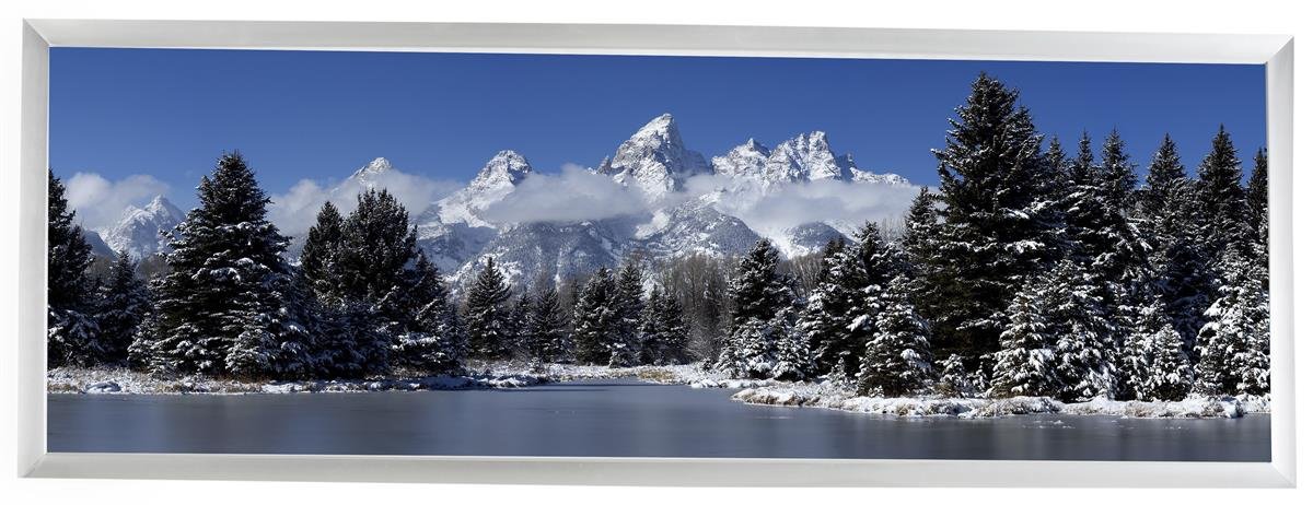 Displays2go 40 x 13.5 Panoramic Photo Frame for Wall Mount Use, 1-inch Profile, Aluminum (Silver)