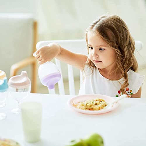 Toddler Sippy Cup - Plastic Wine Glass Goblet Beverage Mug Milk Bottle with Lid for Kids on Birthday Party Celebration (White, 1)