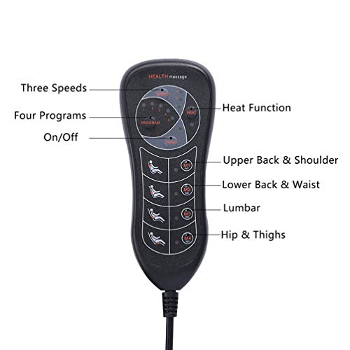 SLOTHMORE Vibration-Back-Massager with Heat, Back-Massage-Cushion, Chair Seat Massager with 10 Vibrating Nodes to Release Stress and Fatigue, for Home Office Use