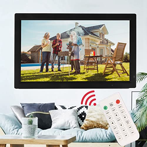 Digital Photo Frame, ABS HD 1080P Electronic Photo Album Black 24in Screen for Office (US Plug)