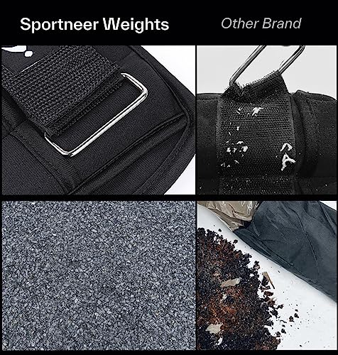Sportneer Adjustable Ankle Weights 1 Pair 2 4 6 8 10 Lbs Leg Weight Straps for Women Men, Weighted Ankle Weights Set for Gym,Fitness, Workout,Walking, Jogging,1-5 lbs for Each Ankle, 1 Pair 2-10 lbs (Black)