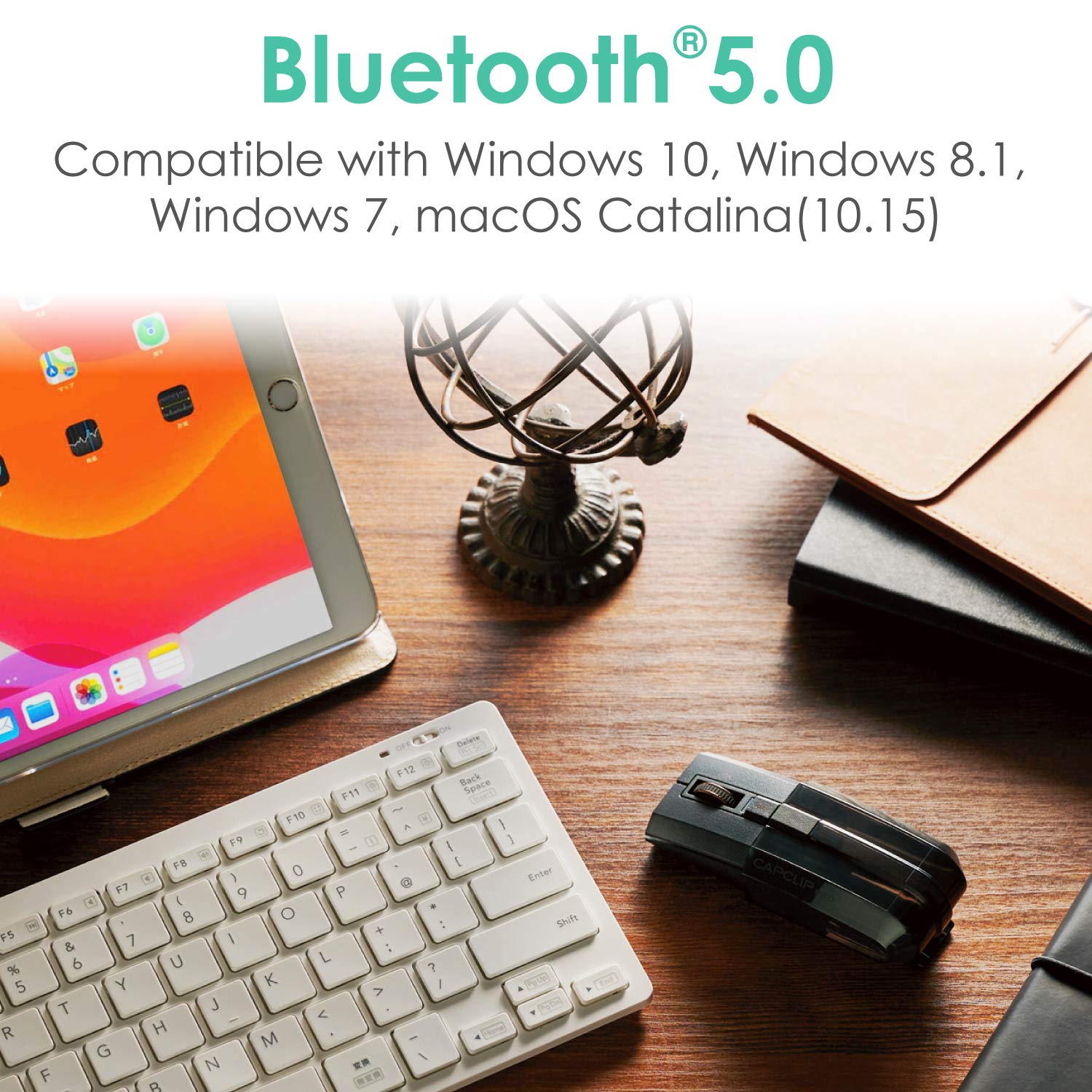 ELECOM Bluetooth Mouse Rechargeble, Clippable, Silent, Quiet Click, 4 Button, Tilt Scroll, for iPad, Laptop PC and Mac Small Size, Black M-CCP1BBBK-US
