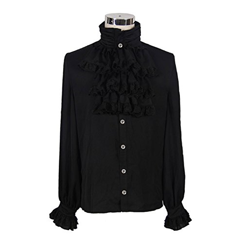 Devil Fashion Men Victorian Gothic Vintage 3-Piece Suit Tailcoat Shirts Pants Set(M) Black