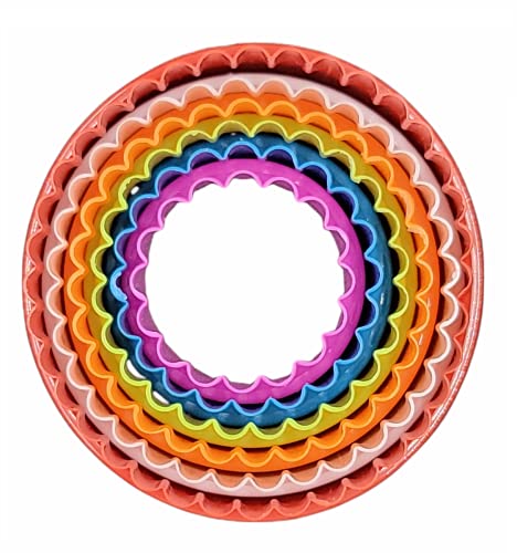 Handy Housewares 6pc Dual-Sided Biscuit/Cookie Dough Cutter Set, Straight Round and Scalloped Flower Edged, Dishwasher Safe (1 Set)