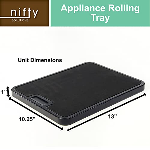 Nifty Small & Large Appliance Rolling Tray, Red – Kitchen Caddy Sliding Tray, Integrated Rolling System, Non-Slip Pad Top, Sliding Tray for Coffee Maker, Stand Mixer, Blender, Toaster