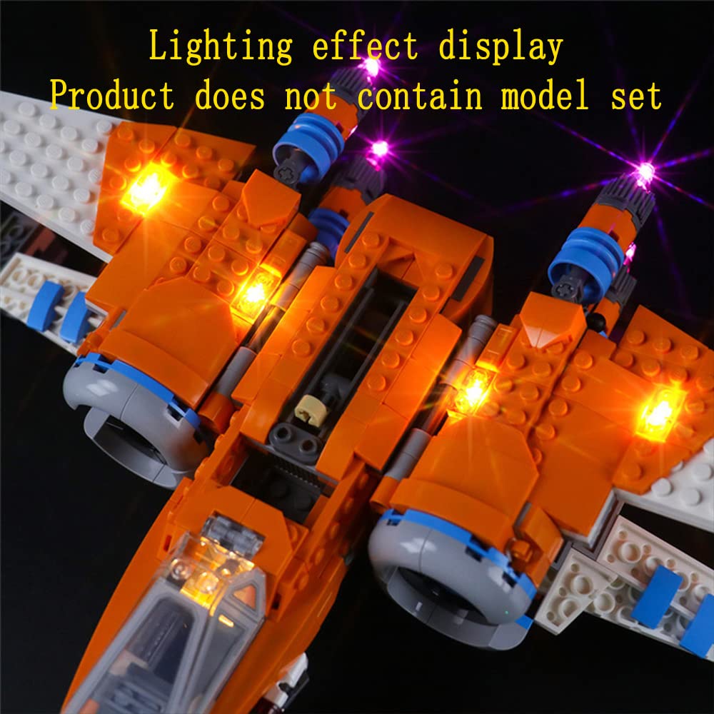 GEAMENT LED Light Kit Compatible with Poe Dameron's X-Wing Fighter - Lighting Set for 75273 Building Model (Model Set Not Included)