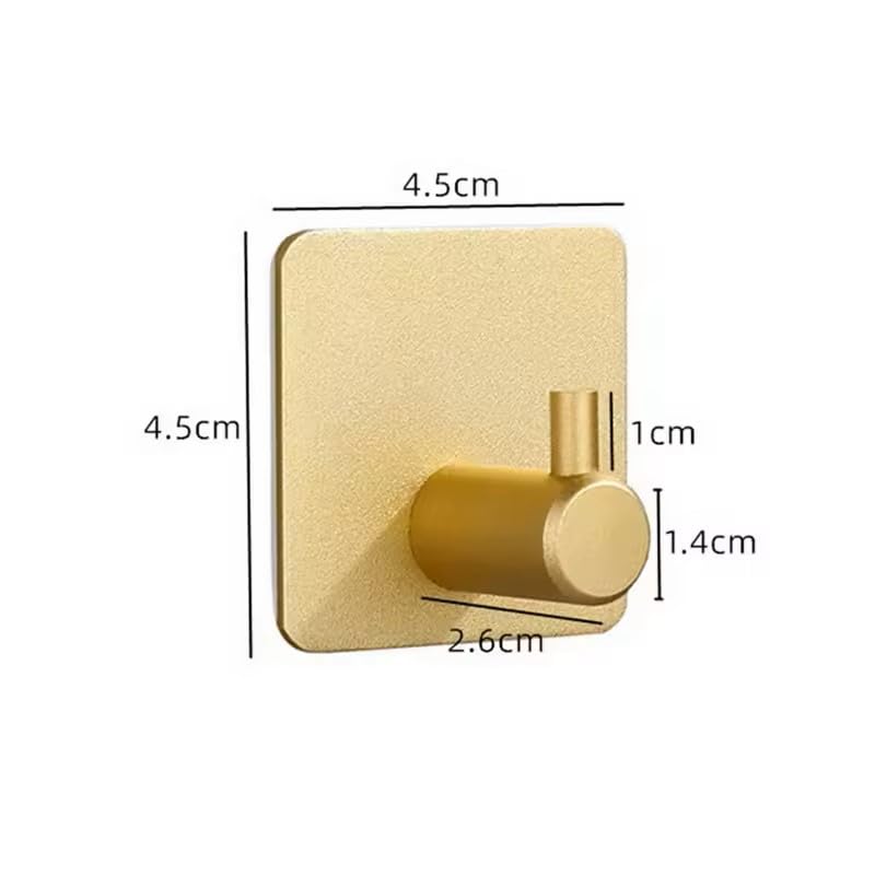 Generic 4 Packs Adhesive Towel Hooks Wall Hooks for Bathroom, Kitchen, Adhesive, No Drill, Stainless Steel,, Gold, BSM0129