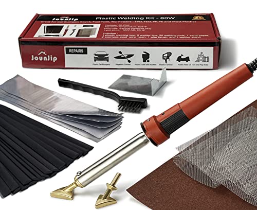 JOUNJIP Plastic Welding Repair Kit with 40 More Additional Specially Formulated Plastic Rods with Carbon and Glass Fibers for Extra Strength and Flexibility