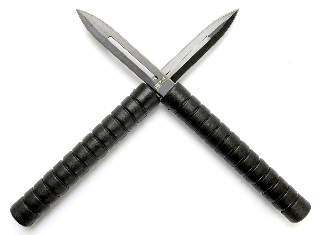 Defender New Black 2 Pc Set 7.5" Ninja Fixed Blade Tactical Throwing Hunting Knife Spikes Sturdy ABS Handle Fixed Blade w/Nylon Wrist Sheath Hunting Lightweight
