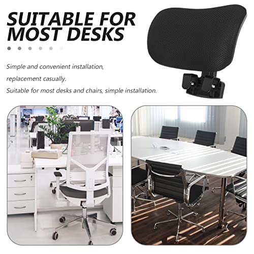 Tofficu Office Chair Headrest Attachment Head Support Cushion Upholstered Adjustable Height Angle for Ergonomic Executive Chair,2.6cm Fixing Clip Backrest Thickness 2-2.4cm,Not Suitable for Soft Chair