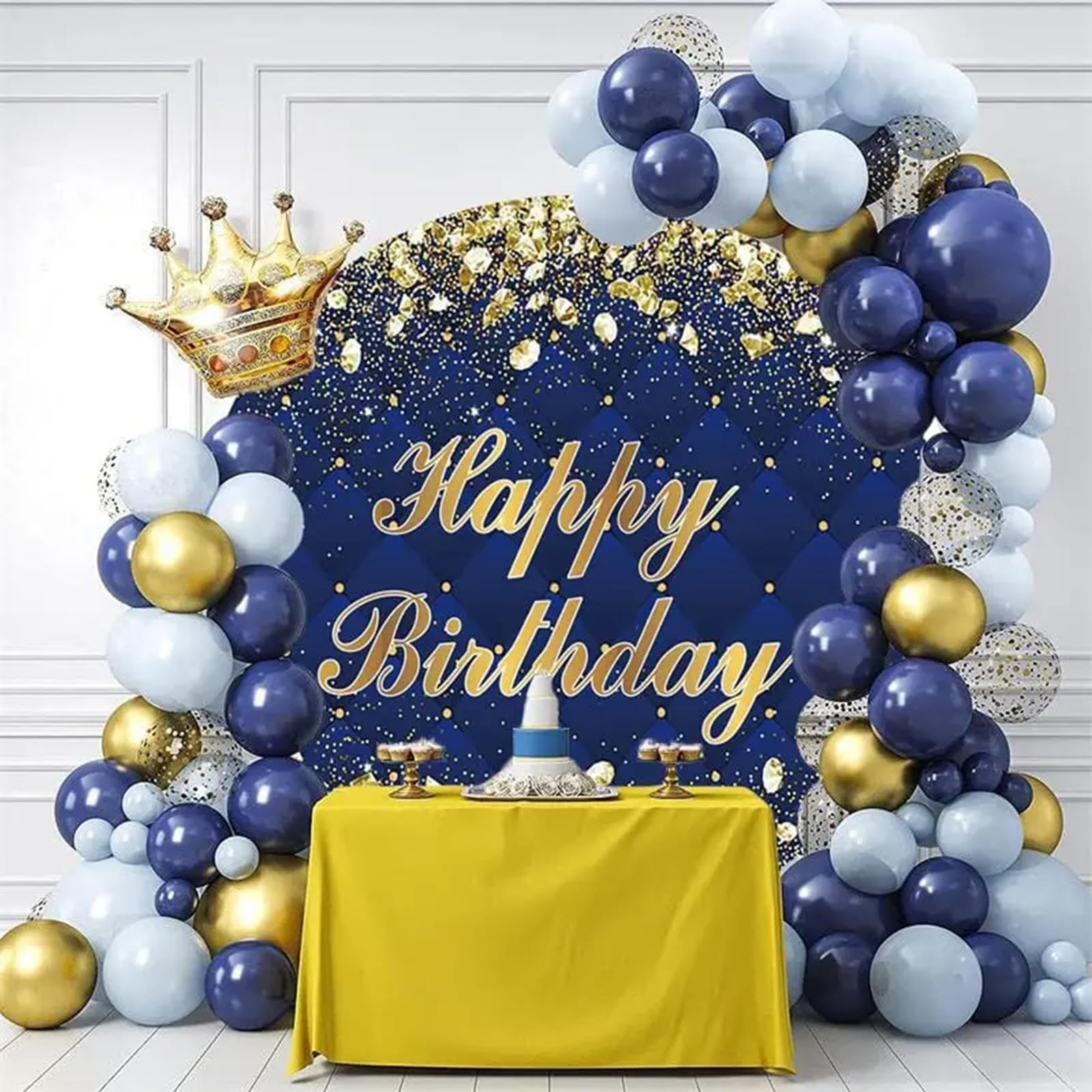 JINSENHUI 8FT & 5FT Gold Balloon Stand Kit, Free Bending Balloon Arch Column, Half Arch Balloon Stand with Base for Wedding, Birthday, Baby Shower, Graduation, and More