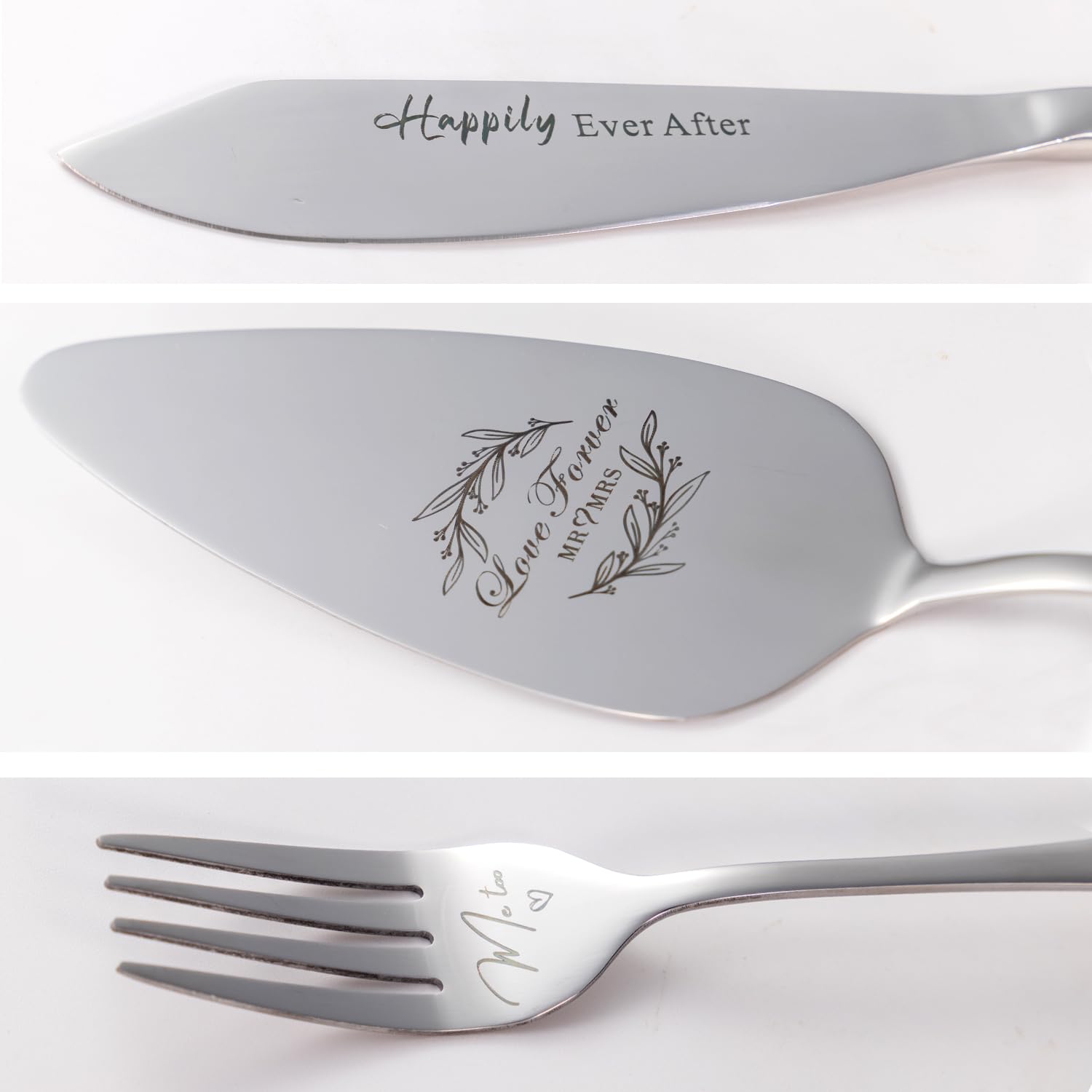 Gold Cake Cutting Set for Wedding, Wedding Cake Knife and Server Set, Pie Server Spatula and Cake Cutter Set for Wedding Mr and Mrs Gifts