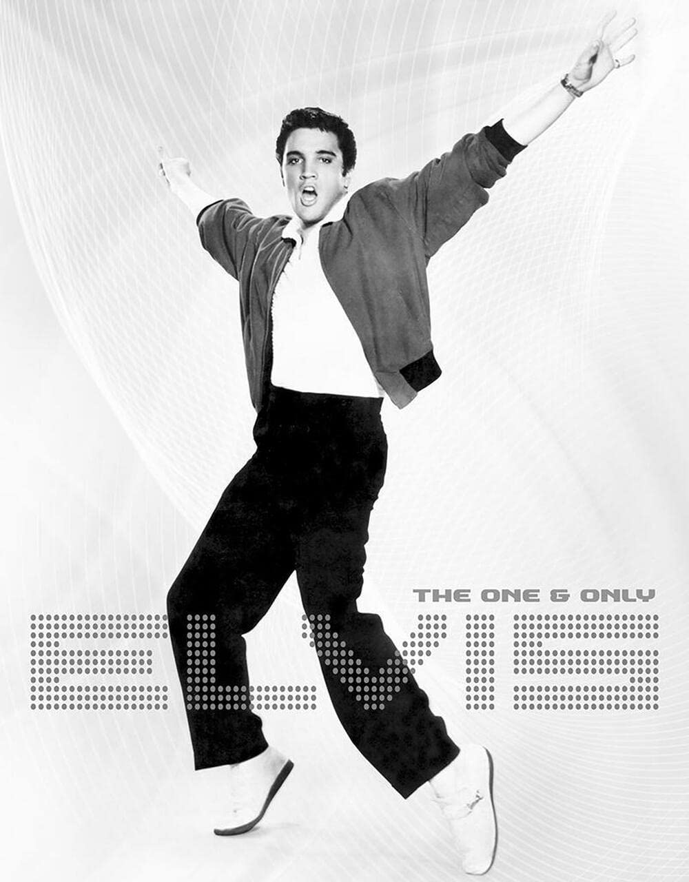 Desperate Enterprises Elvis Presley - Black & White Tin Sign - Nostalgic Vintage Metal Wall Decor - Made in USA