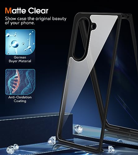 Z Fold 5 Case for Samsung Galaxy Z Fold5 5G, Slim Ultra-Thin Crystal Clear Acrylic PC Back Cover [Hinge][Transparent] Soft Silicone Bumper Full-Body Shockproof Protective Cases for Samsung Z Fold 5 5G