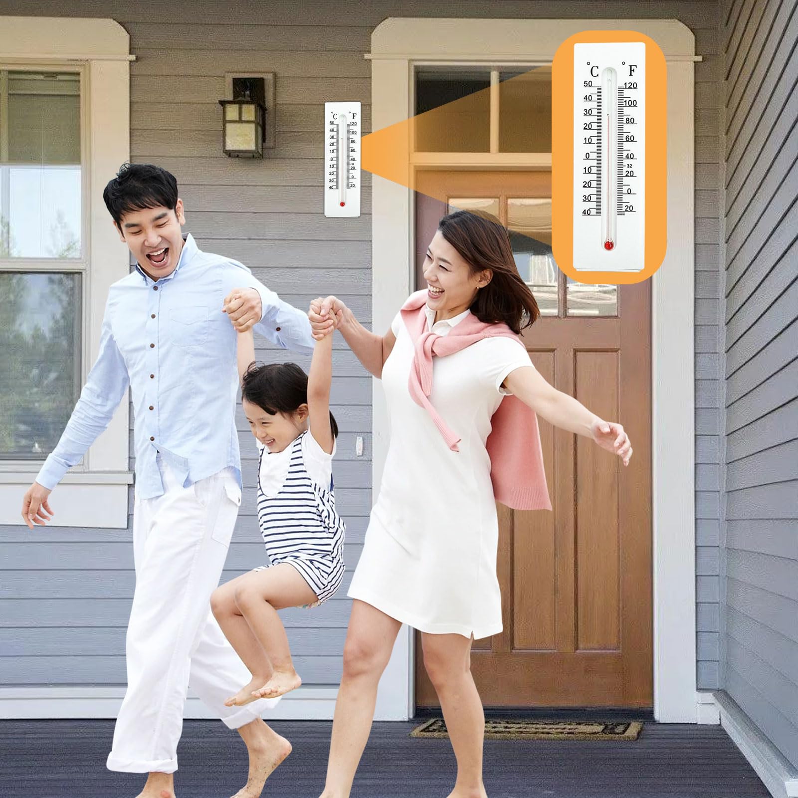 Dexspoeny Key Cabinet Outdoor, Key Lock Box, Thermometer Decorative Hide a Keys Lockbox for Outside Waterproof Dexspoeny Secret Hidden Storage Coins, Money and Hold House Spare Keys for Safe Storage