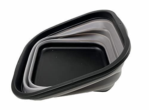 SAMMART 5.5L (1.4 Gallons) Collapsible Tub - Foldable Dish Tub - Portable Washing Basin - Space Saving Plastic Washtub (Black/Alloy Grey)